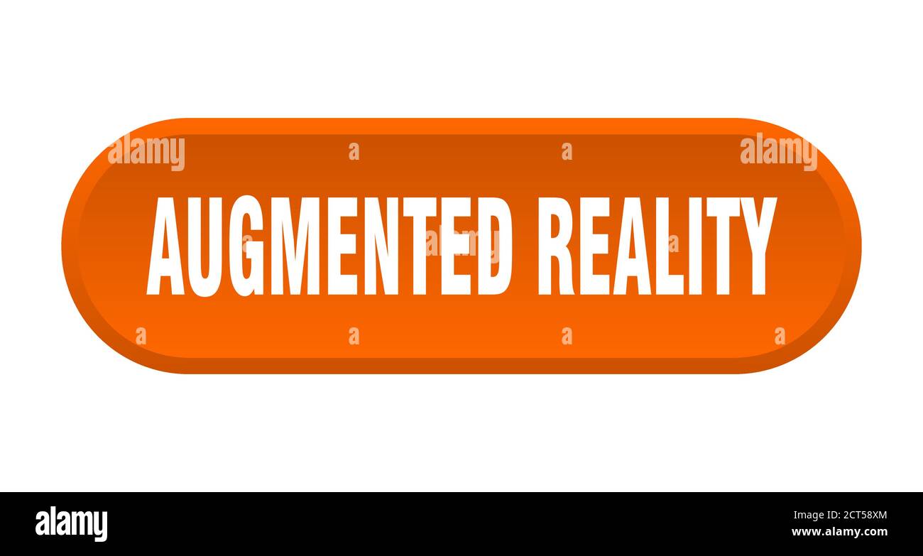 augmented reality button. rounded sign isolated on white background ...
