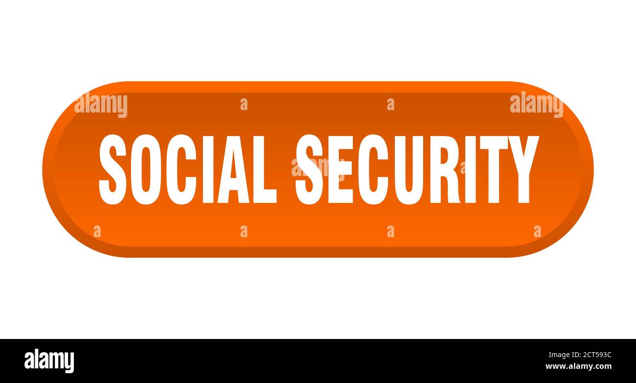 social security button. rounded sign isolated on white background Stock ...