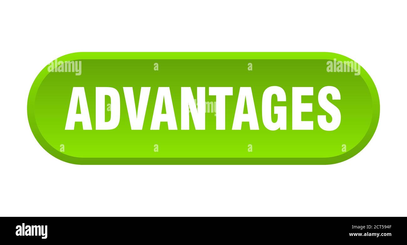 advantages button. rounded sign isolated on white background Stock ...