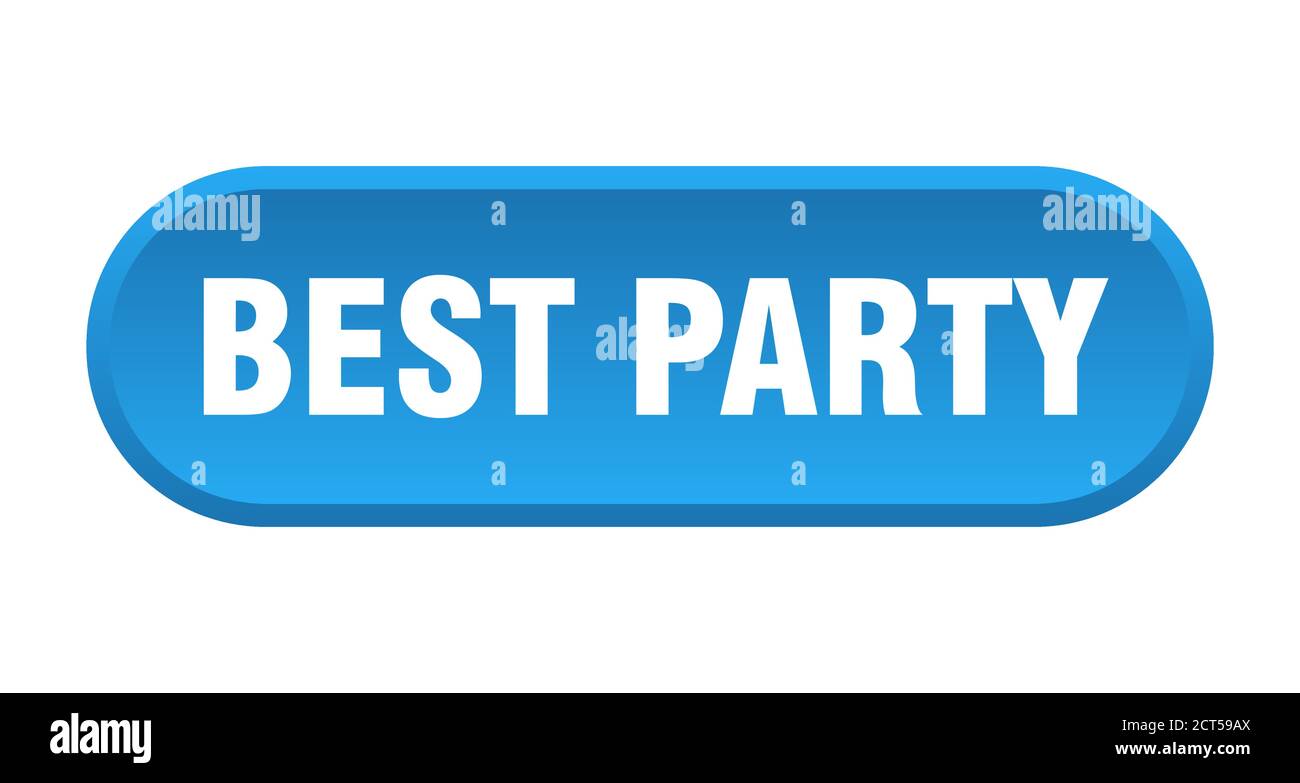 best party button. rounded sign isolated on white background Stock ...