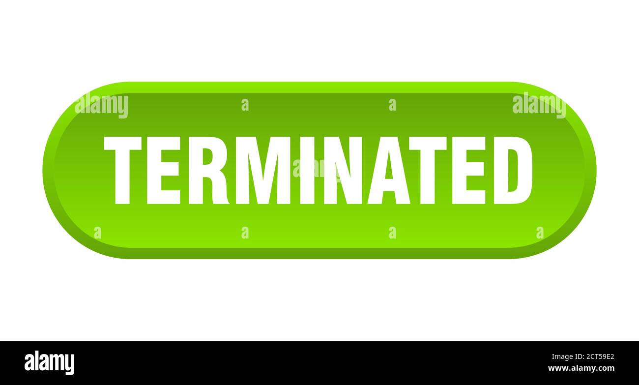 terminated button. rounded sign isolated on white background Stock ...