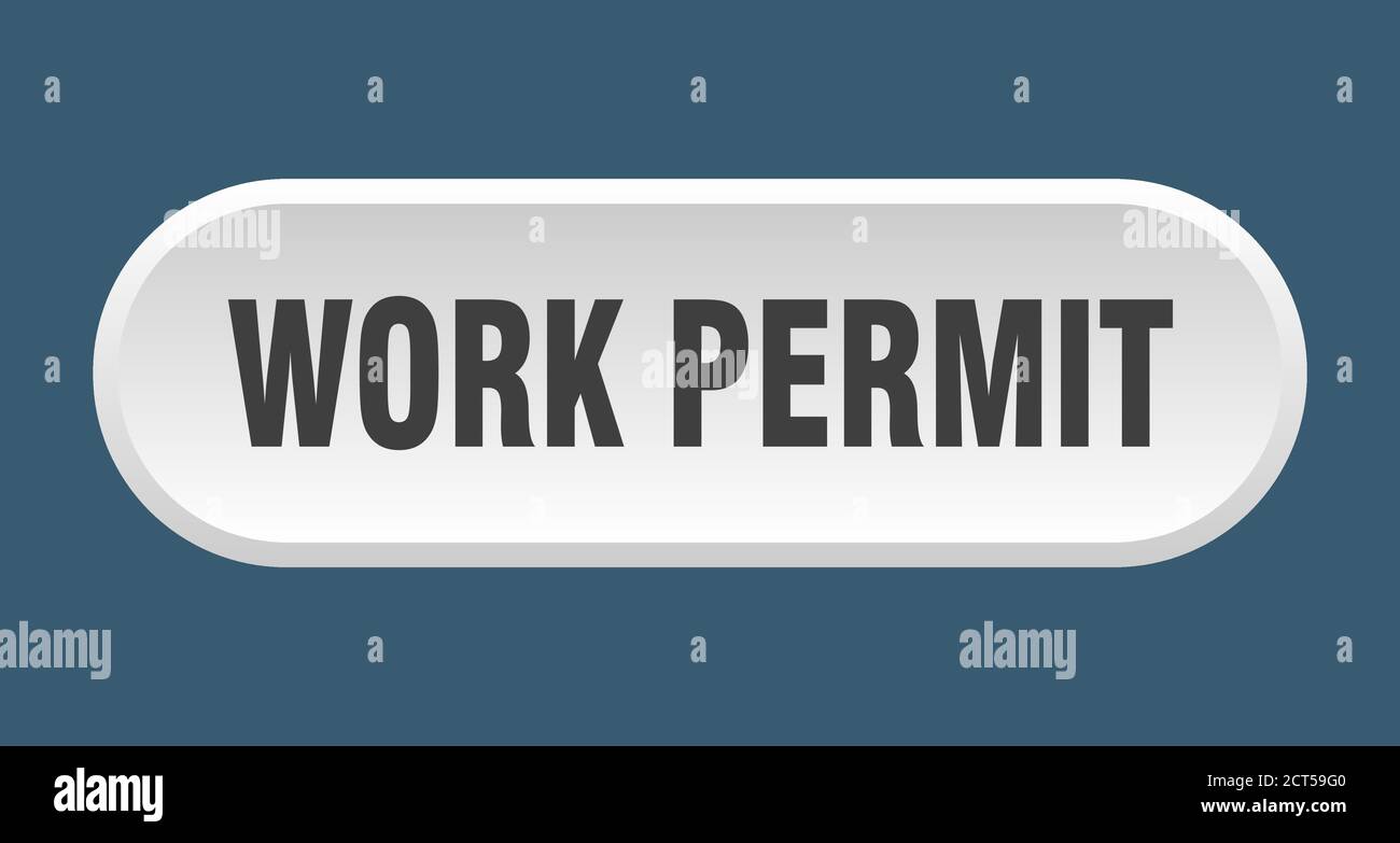 work permit button. rounded sign isolated on white background Stock ...