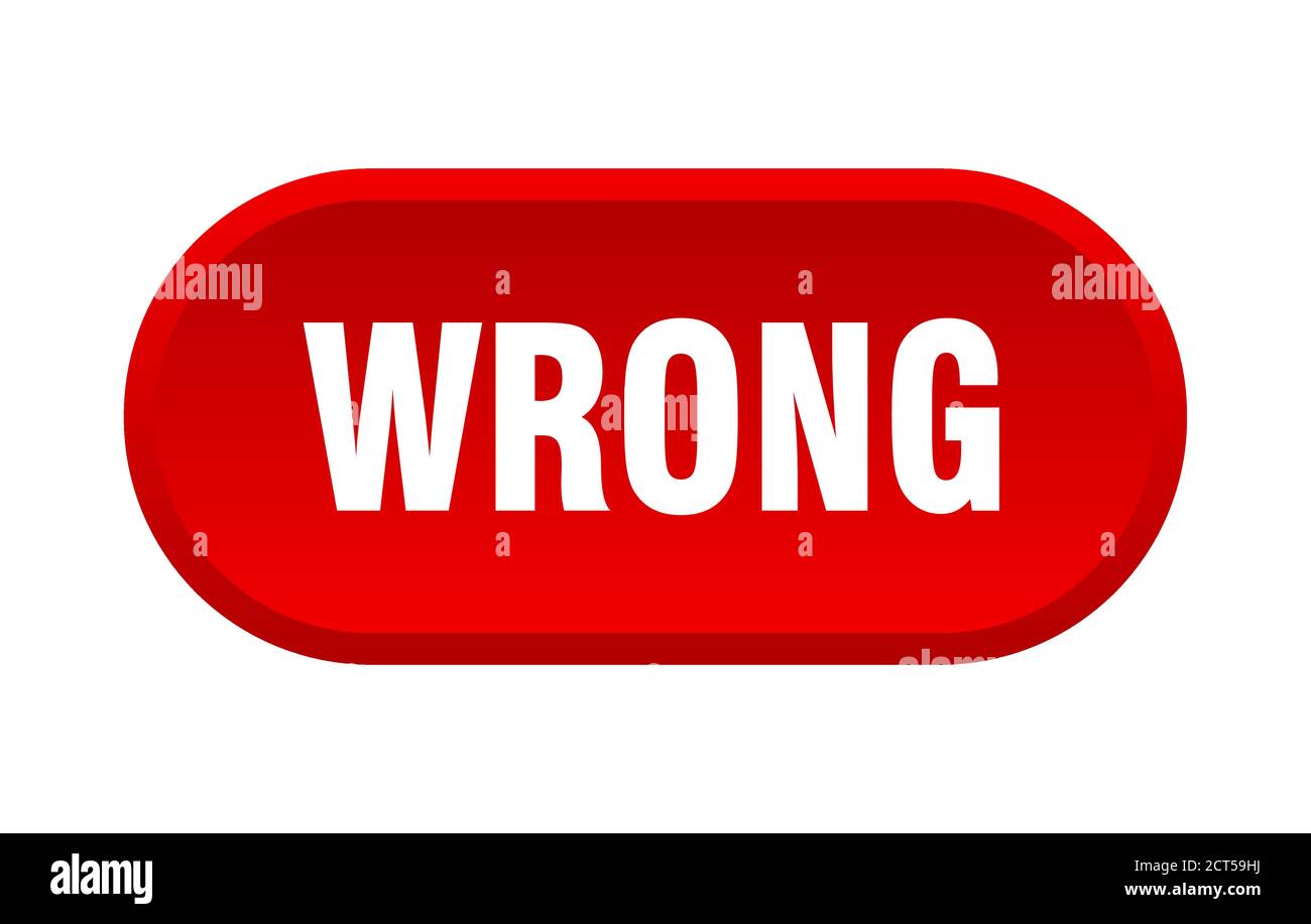 wrong button. rounded sign isolated on white background Stock Vector ...