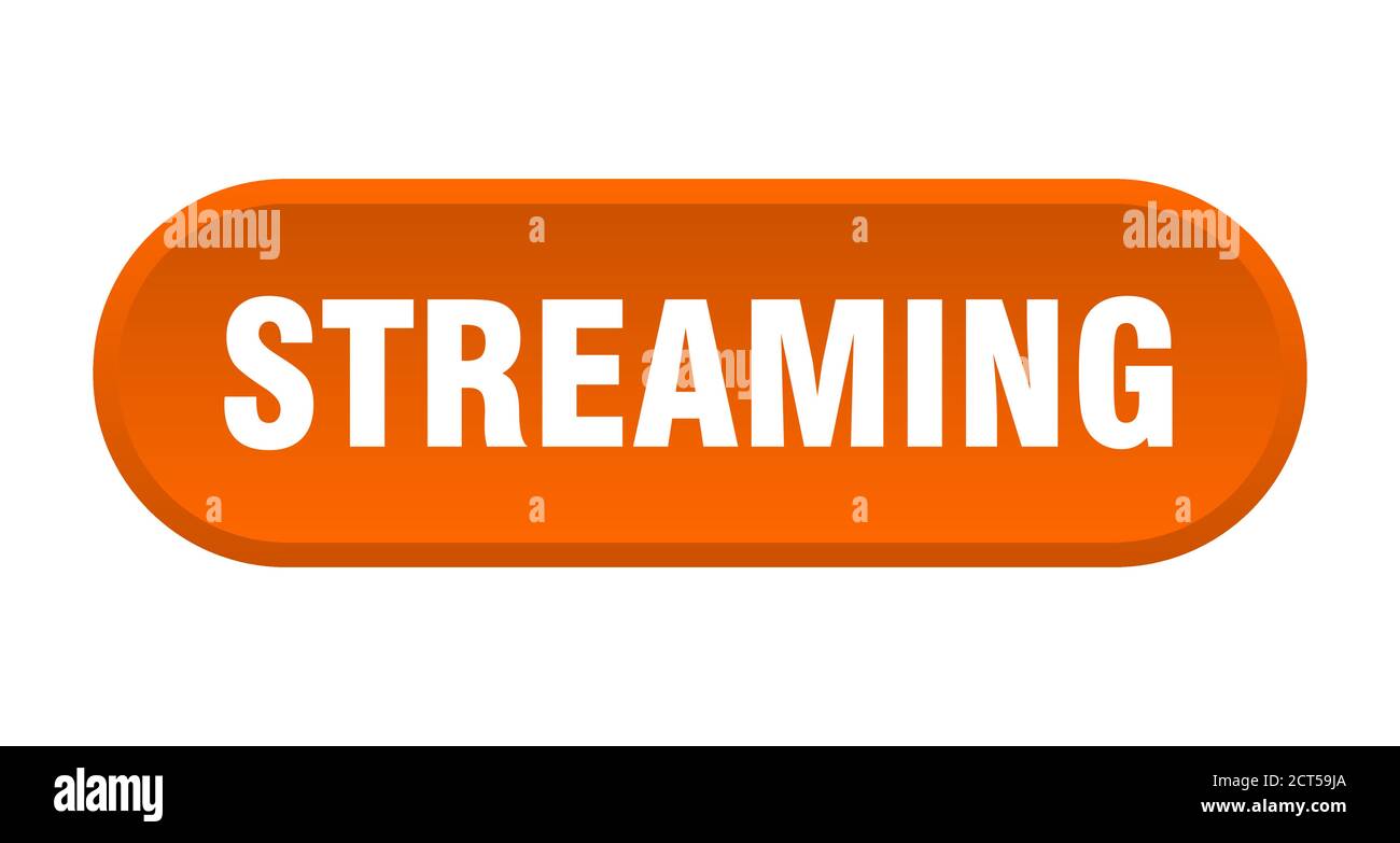 streaming button. rounded sign isolated on white background Stock ...
