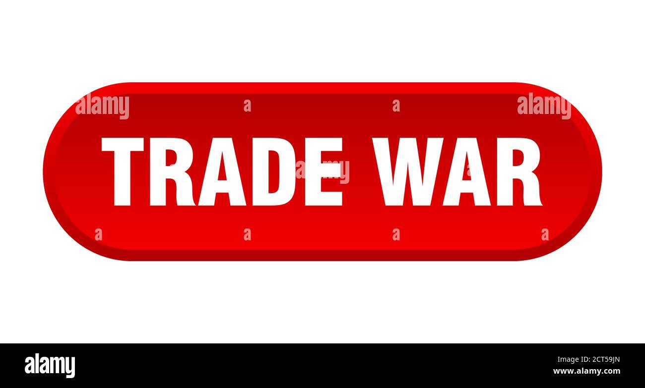 trade war button. rounded sign isolated on white background Stock ...