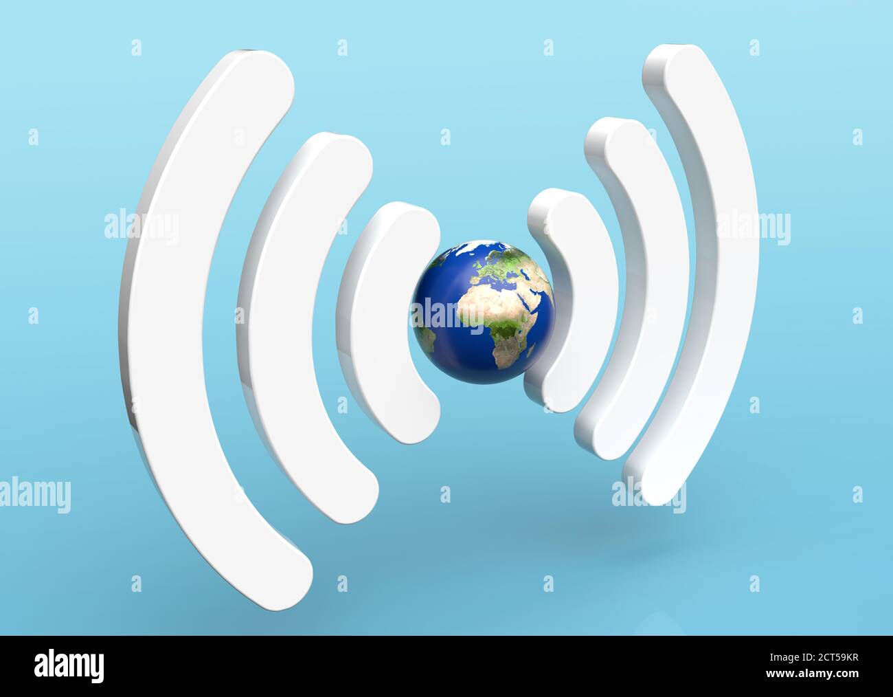 Isolated wifi signal logo formed with earth and blue on background ...