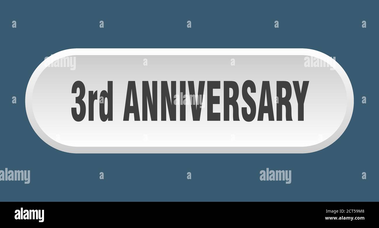 3rd anniversary button. rounded sign isolated on white background Stock ...