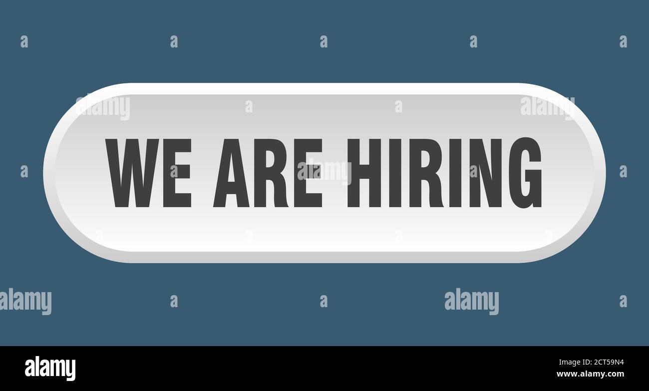 we are hiring button. rounded sign isolated on white background Stock ...