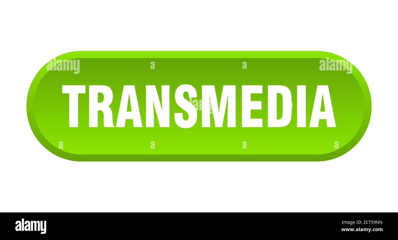 transmedia button. rounded sign isolated on white background Stock ...