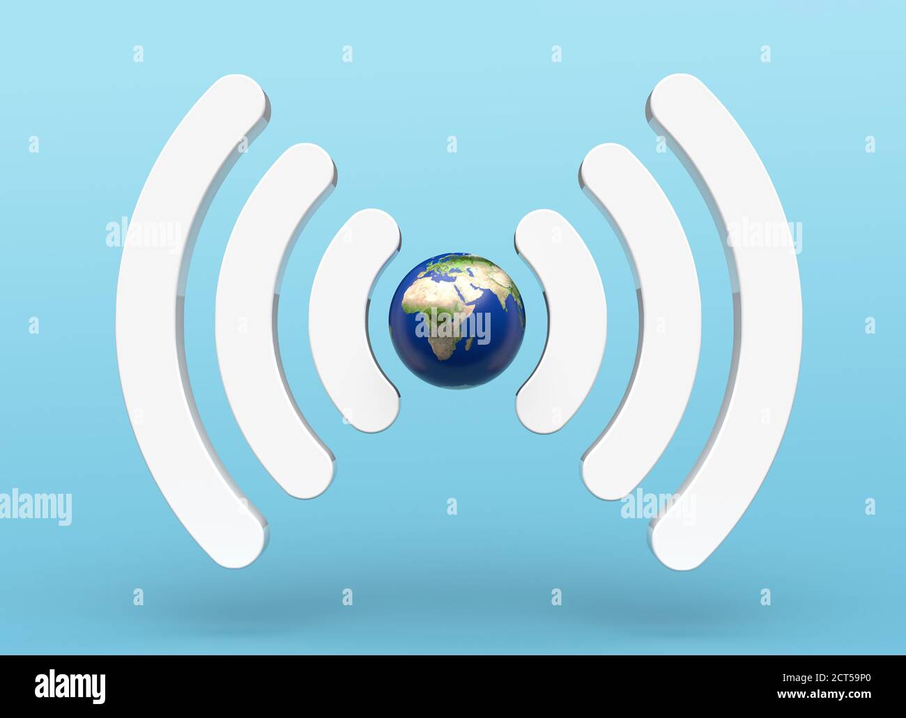 Isolated wifi signal logo formed with earth and blue on background ...