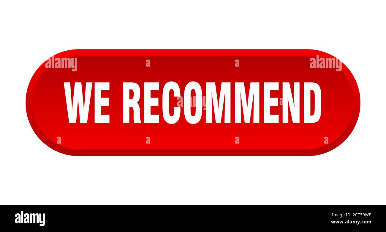 we recommend button. rounded sign isolated on white background Stock ...