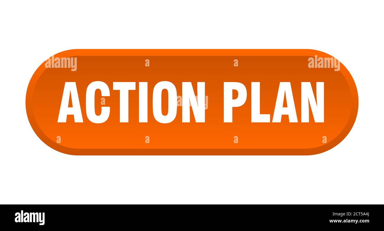 action plan button. rounded sign isolated on white background Stock ...