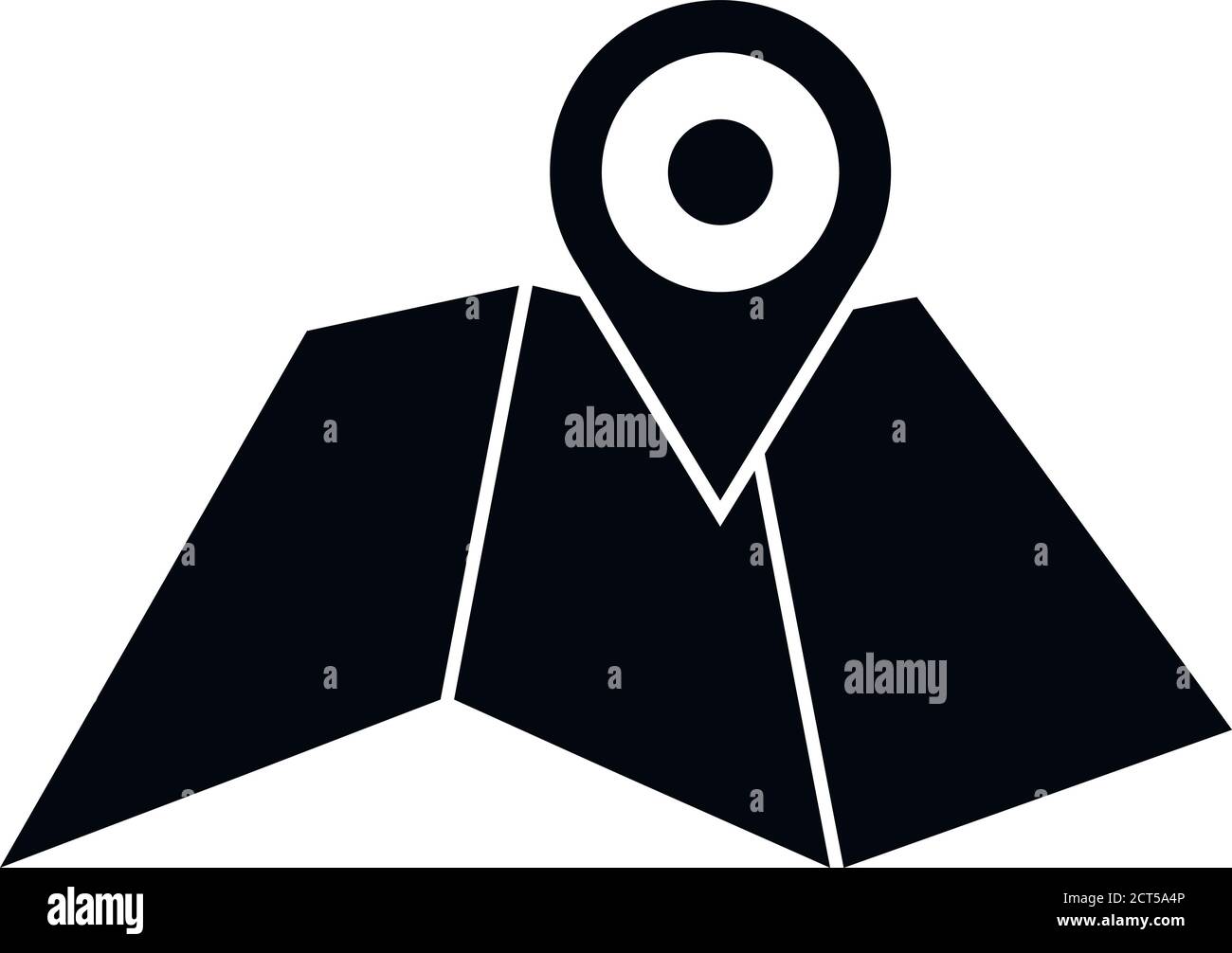 Paper map exploration icon. Simple illustration of paper map ...