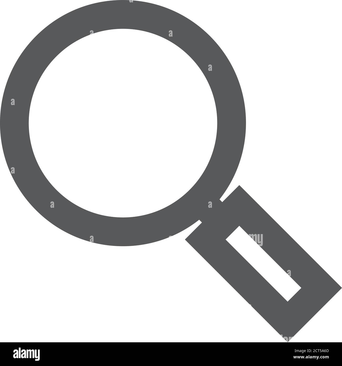 Magnifier icon in thick outline style. Black and white monochrome ...
