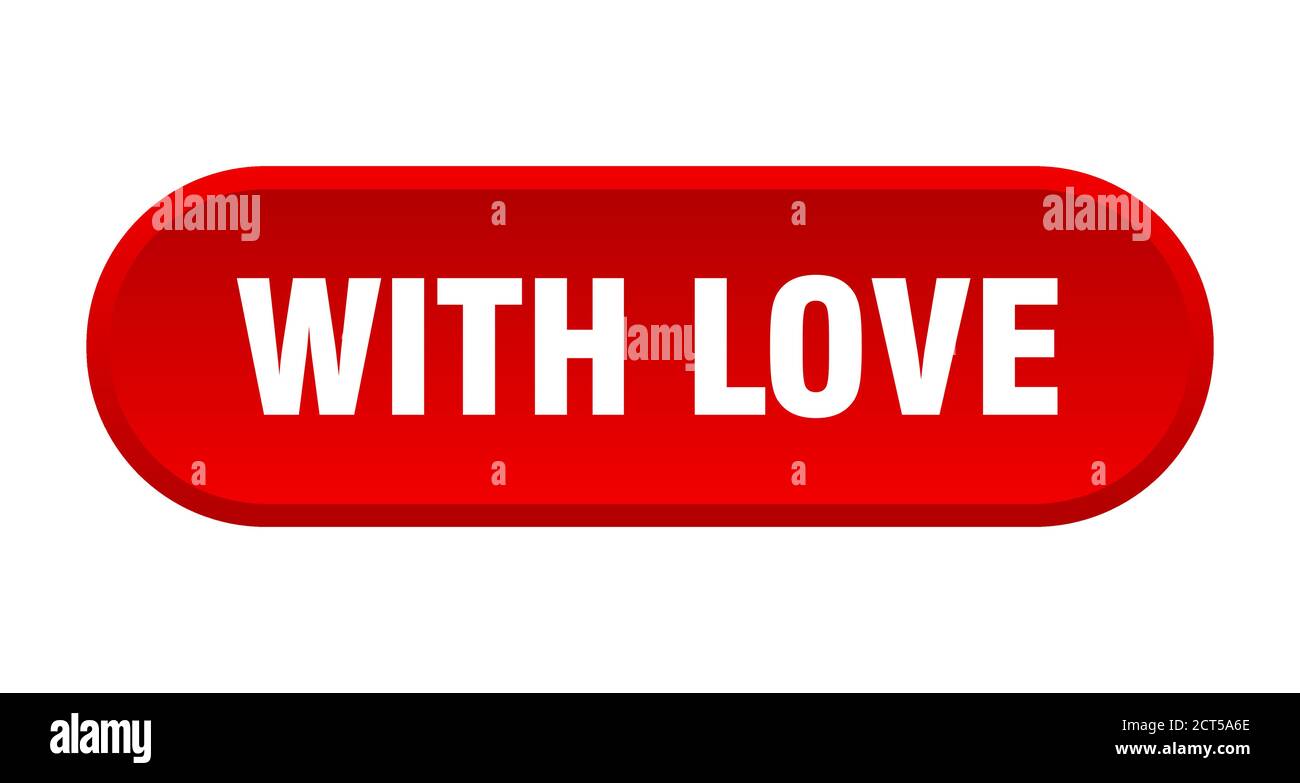 with love button. rounded sign isolated on white background Stock ...