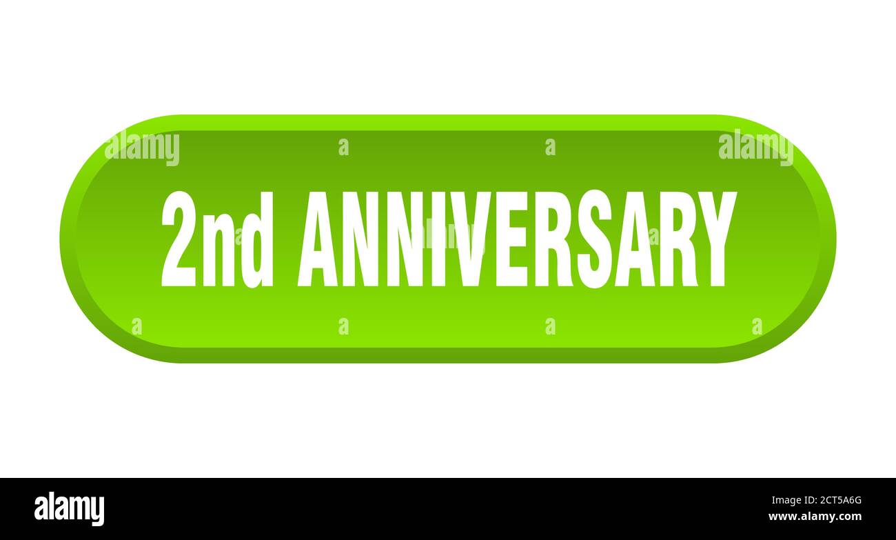 2nd anniversary button. rounded sign isolated on white background Stock ...