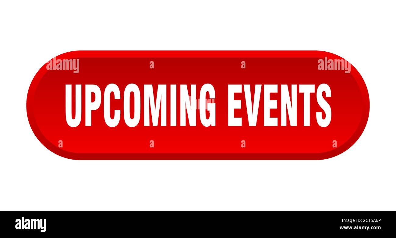 upcoming events button. rounded sign isolated on white background Stock ...