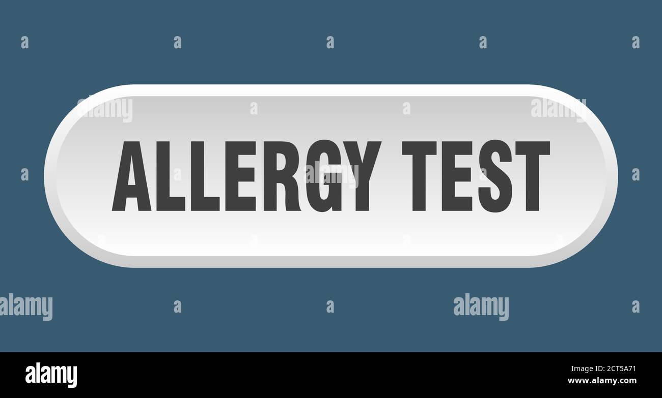 allergy test button. rounded sign isolated on white background Stock ...