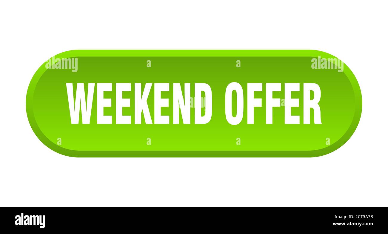 weekend offer button. rounded sign isolated on white background Stock ...