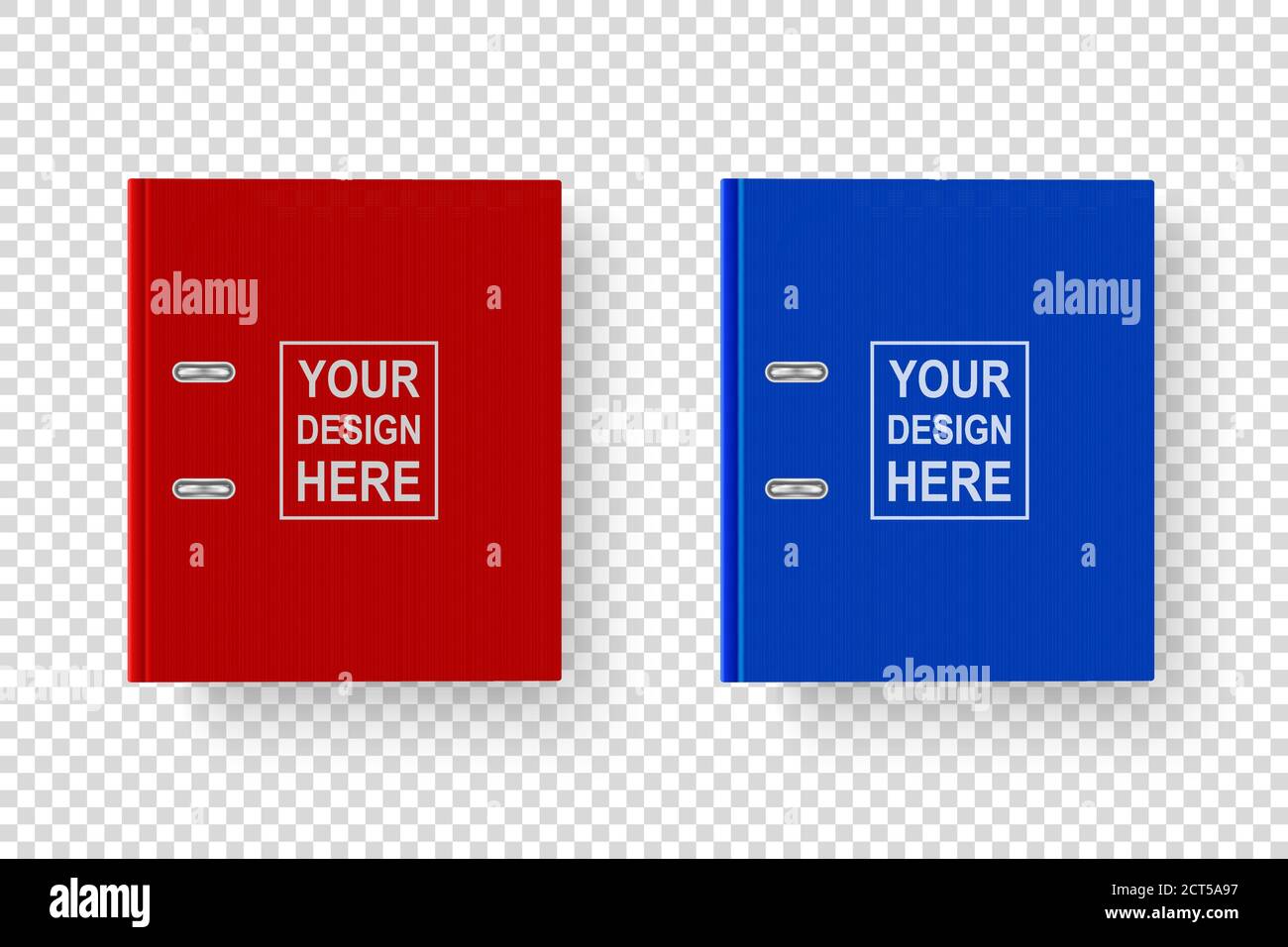 Vector 3d Closed Realistic Red and Blue Blank Office Binder with Metal ...