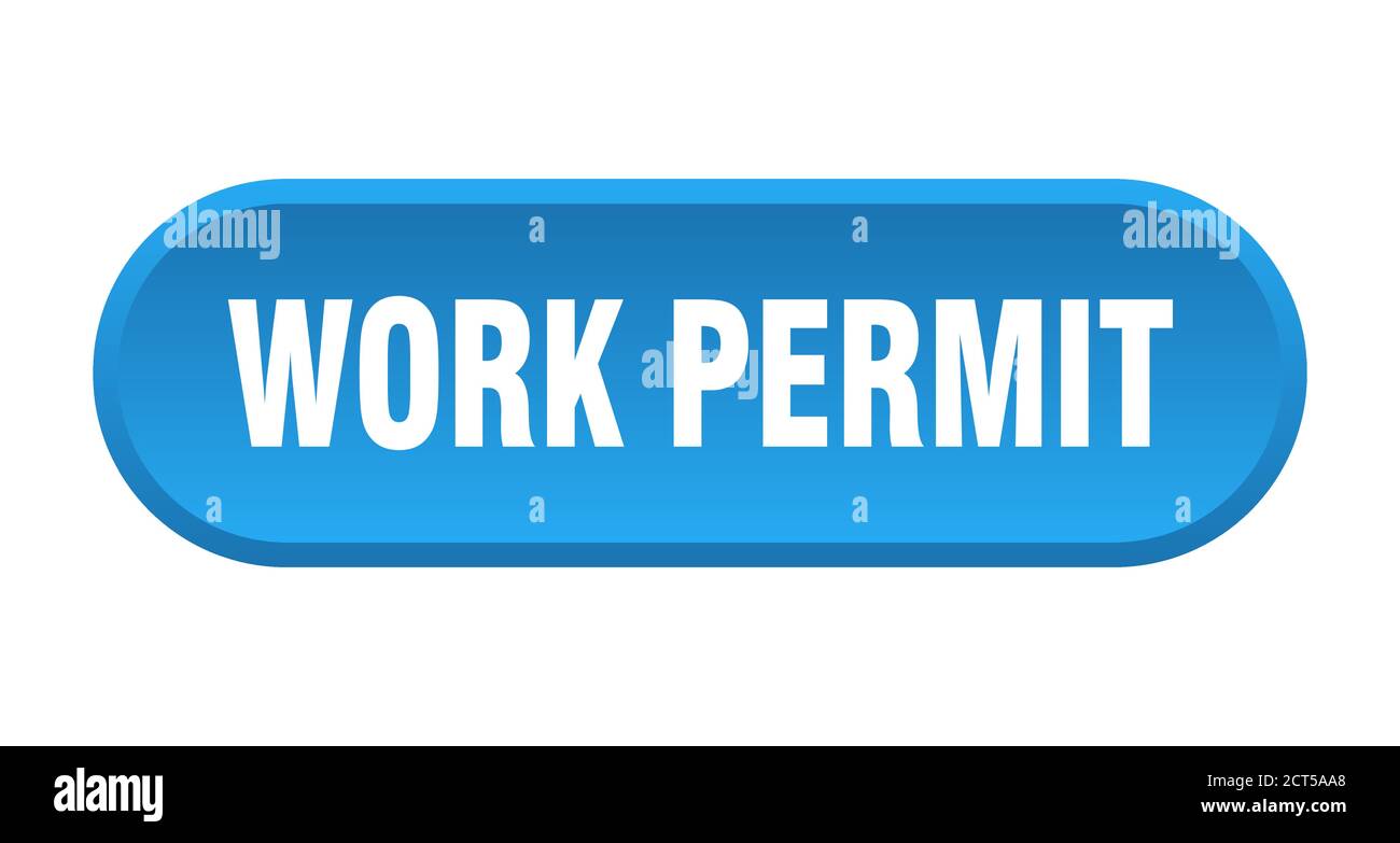 work permit button. rounded sign isolated on white background Stock ...