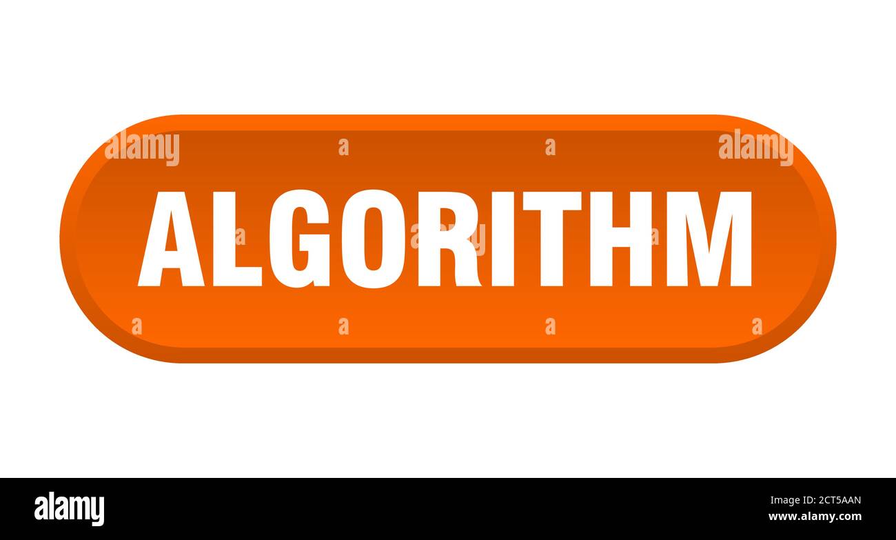 algorithm button. rounded sign isolated on white background Stock ...