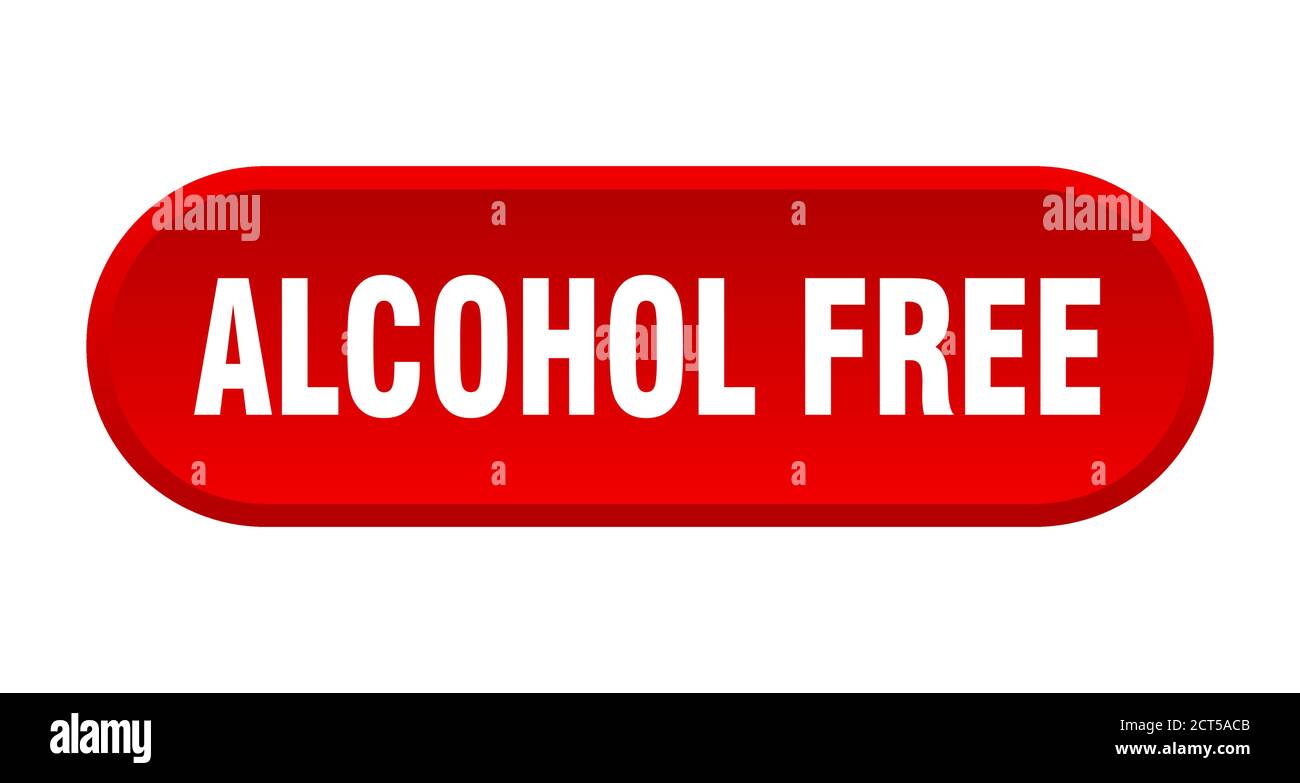 alcohol free button. rounded sign isolated on white background Stock ...