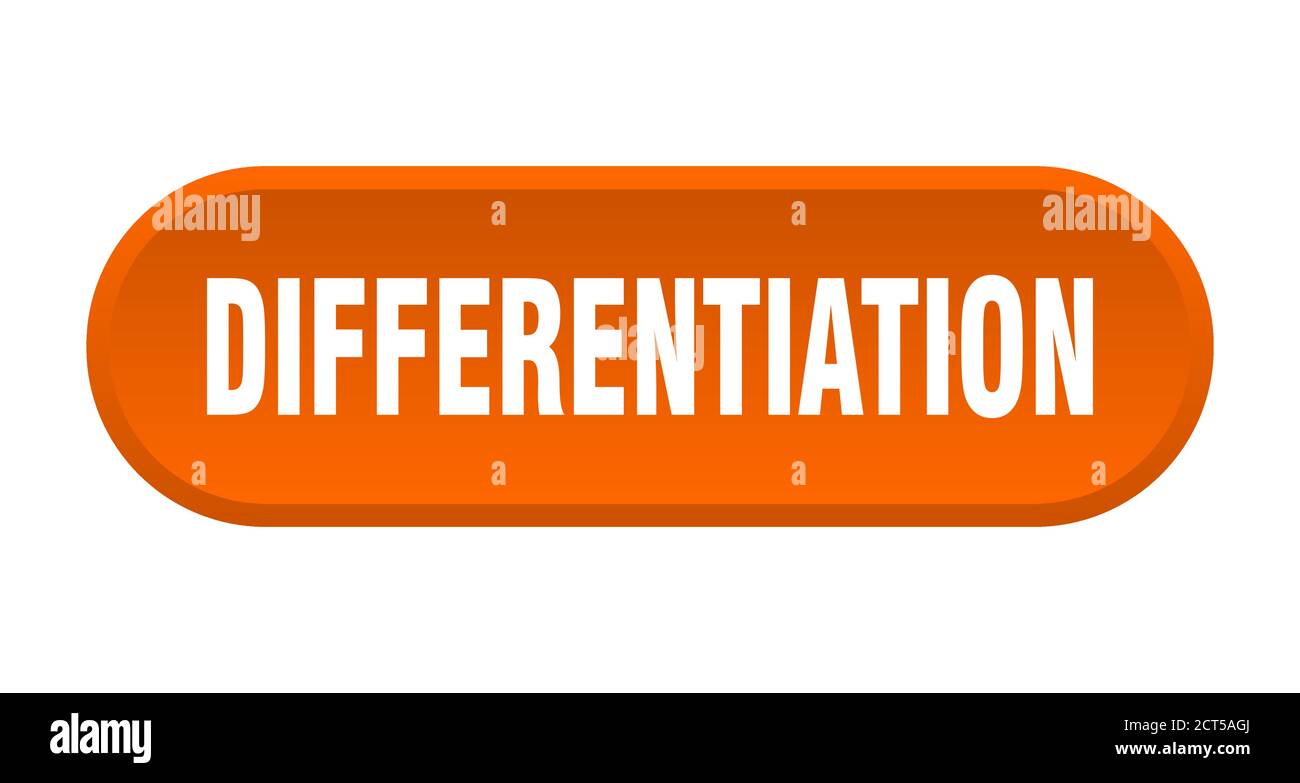 differentiation button. rounded sign isolated on white background Stock ...