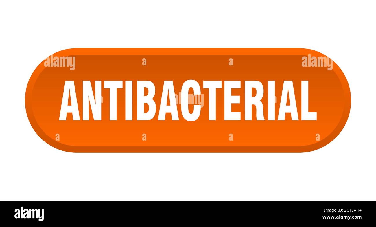 antibacterial button. rounded sign isolated on white background Stock ...