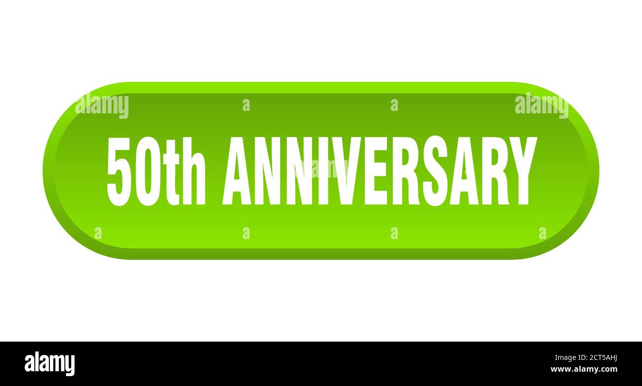 50th anniversary button. rounded sign isolated on white background ...