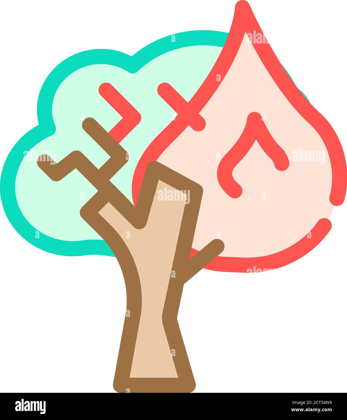 forest fires color icon vector symbol illustration Stock Vector Image ...