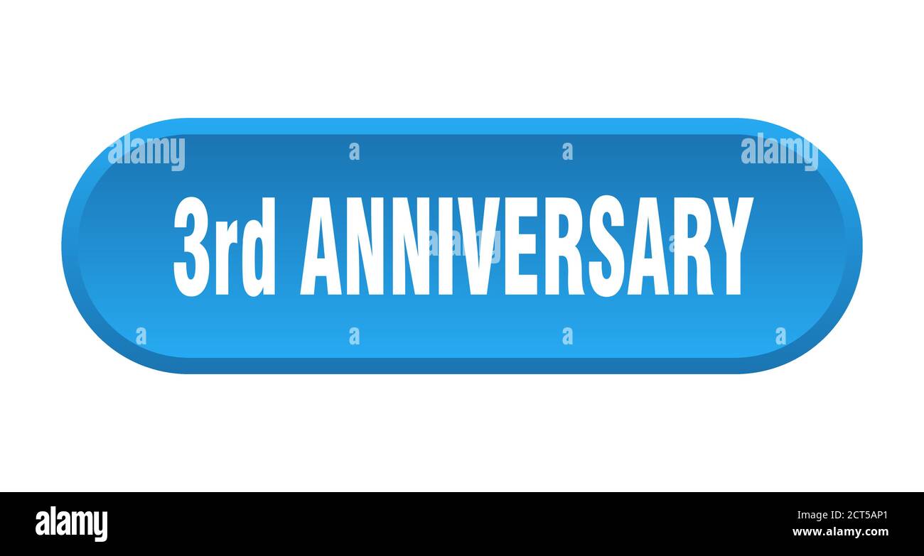 3rd anniversary button. rounded sign isolated on white background Stock ...