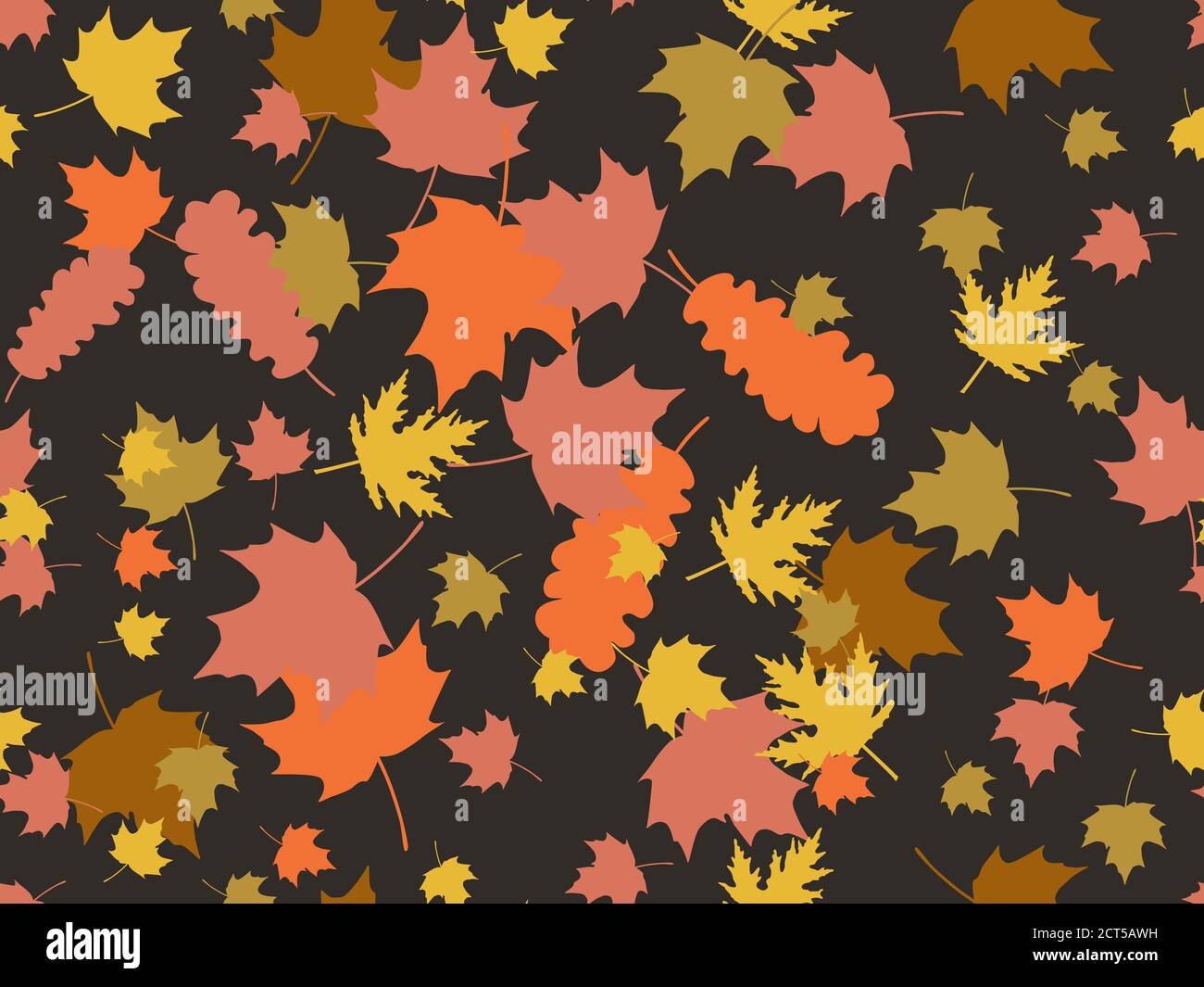 Falling leaves seamless pattern. Autumn leaves, leaf fall. Oak and ...