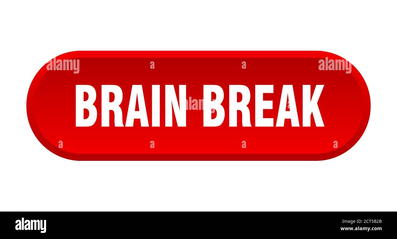 brain break button. rounded sign isolated on white background Stock ...