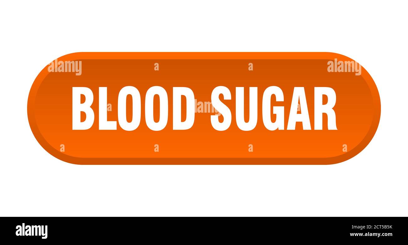 blood sugar button. rounded sign isolated on white background Stock ...