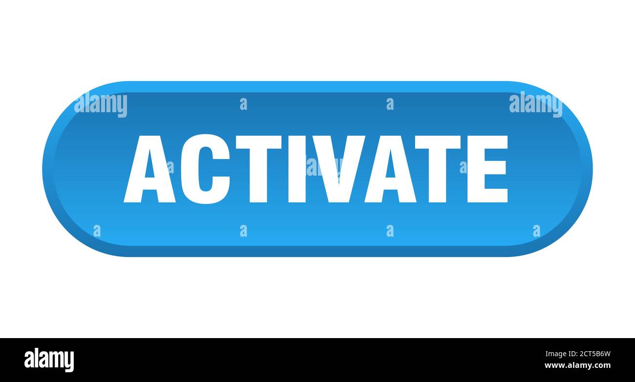 activate button. rounded sign isolated on white background Stock Vector ...