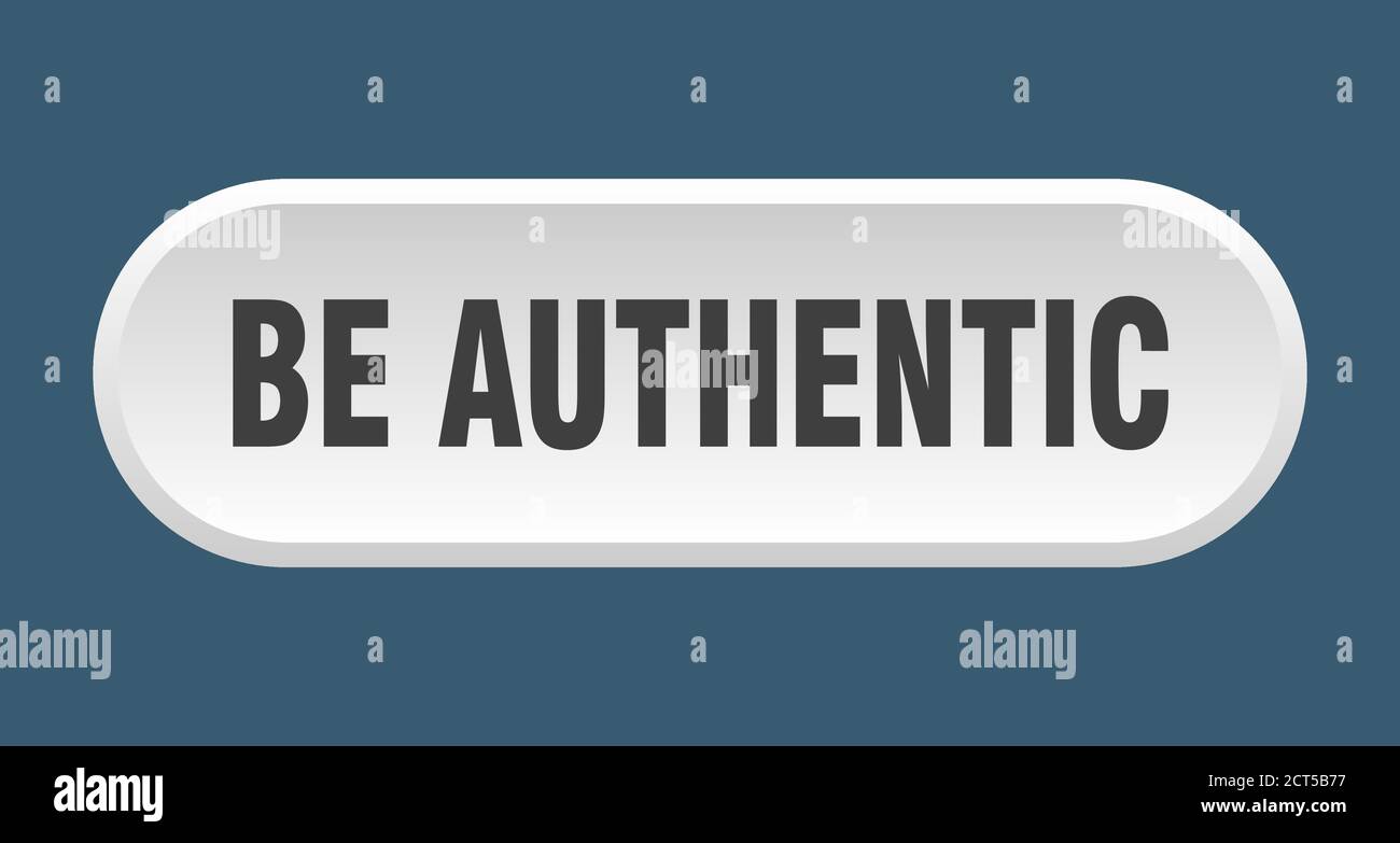 be authentic button. rounded sign isolated on white background Stock ...