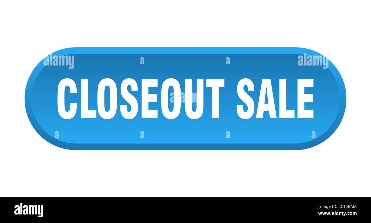 closeout sale button. rounded sign isolated on white background Stock ...