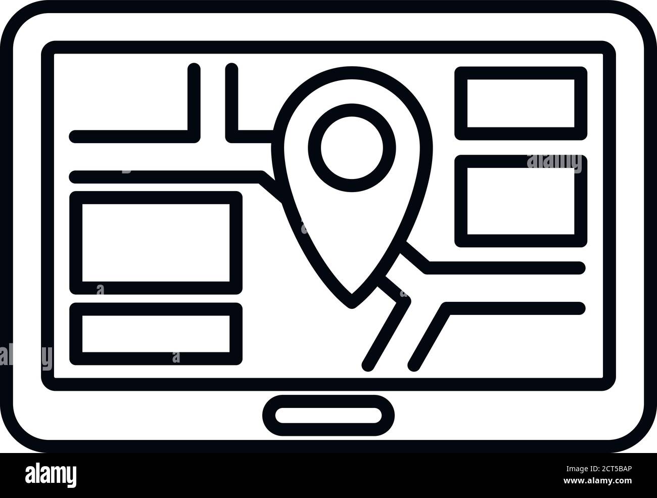 Tablet gps map icon. Outline tablet gps map vector icon for web design ...