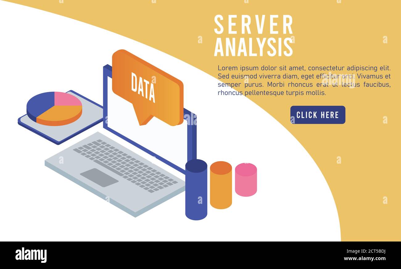 data analysis technology with laptop vector illustration design Stock ...