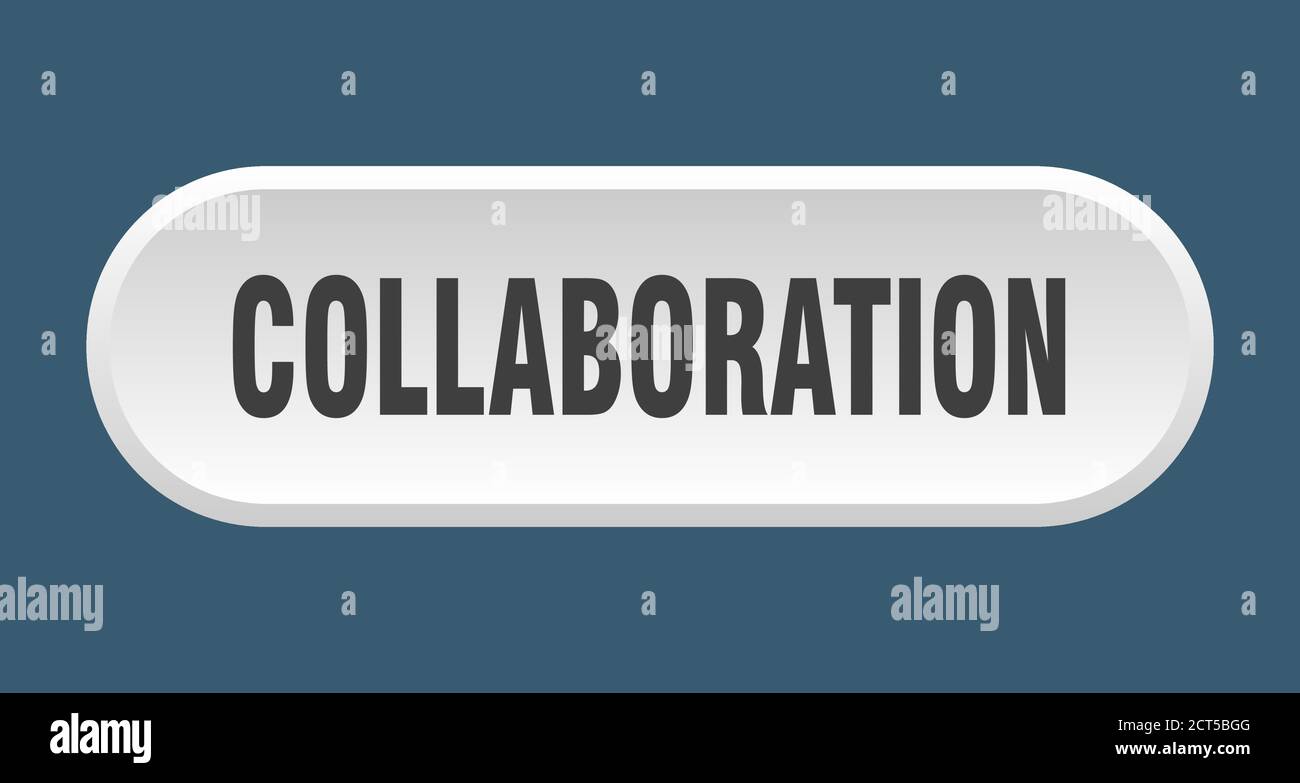 collaboration button. rounded sign isolated on white background Stock ...