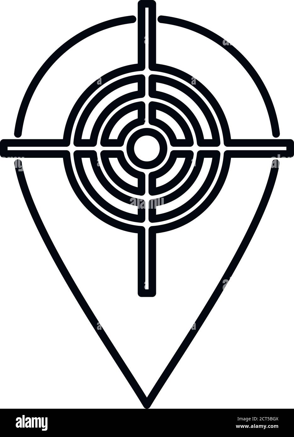 Target pin exploration icon. Outline target pin exploration vector icon ...