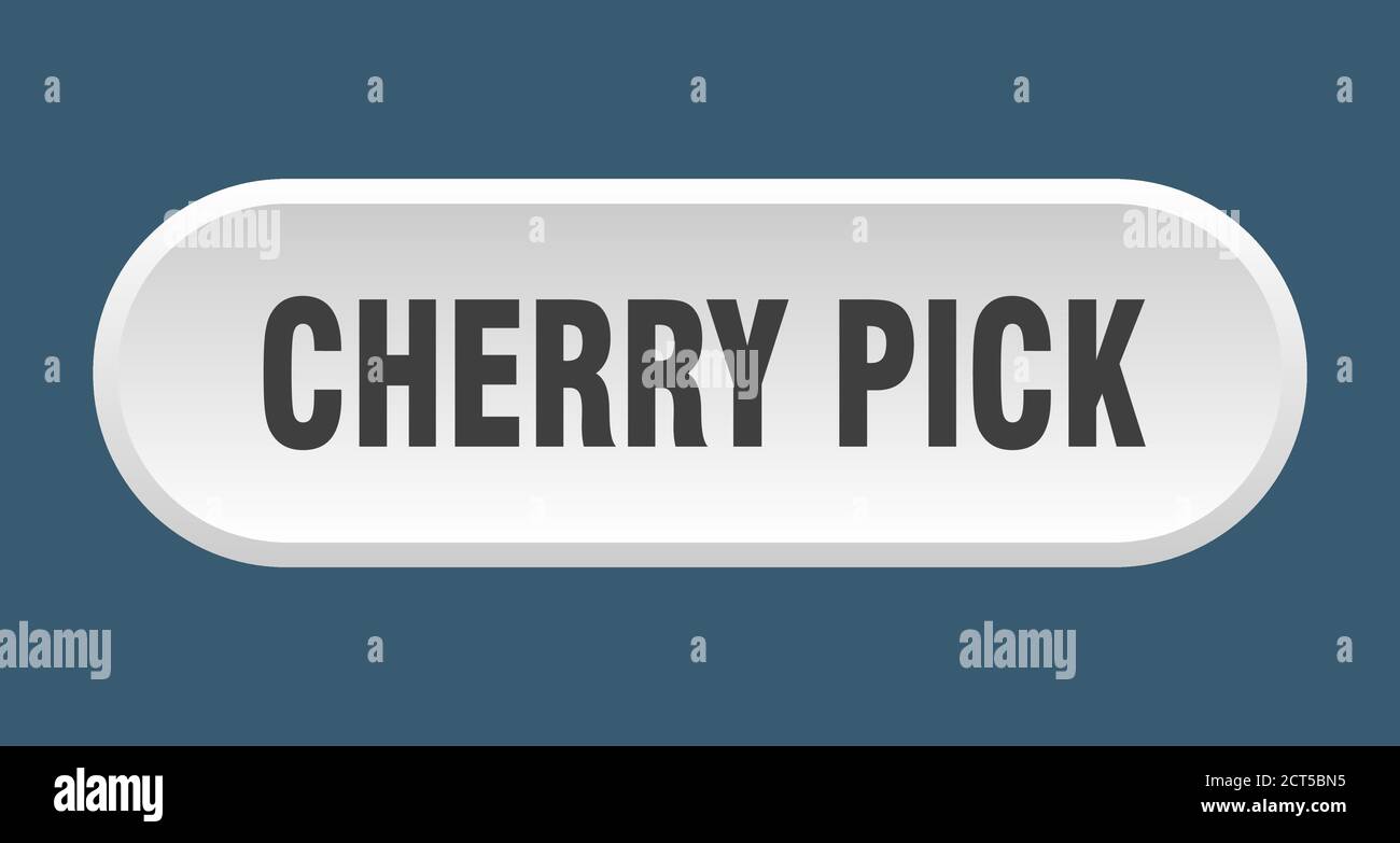 cherry pick button. rounded sign isolated on white background Stock ...