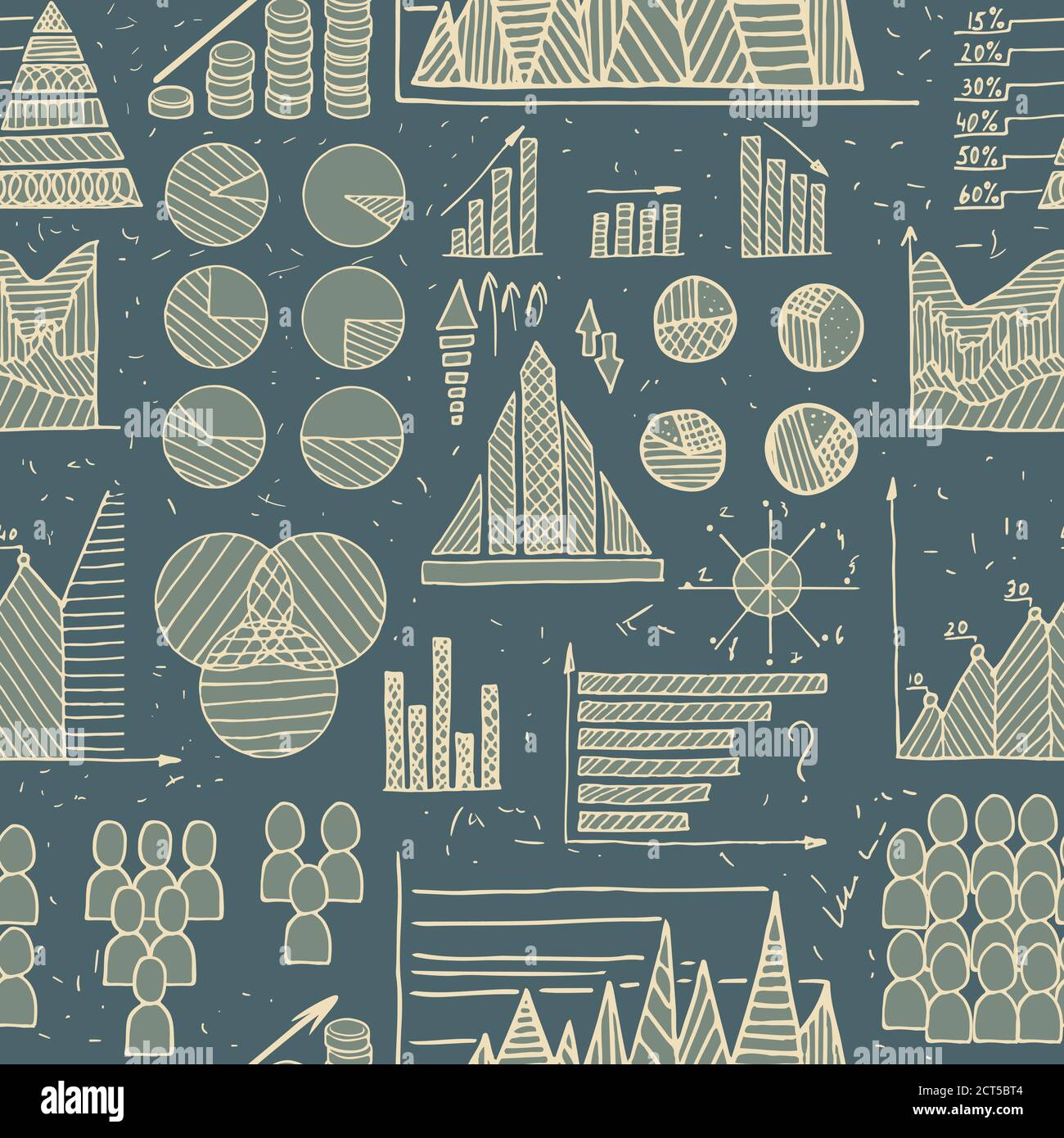 Doodle Diagrams, Graphs and Charts seamless vector pattern Stock Vector ...