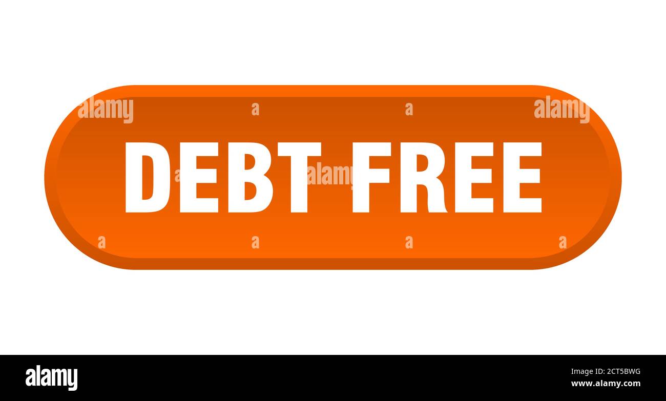 debt free button. rounded sign isolated on white background Stock ...