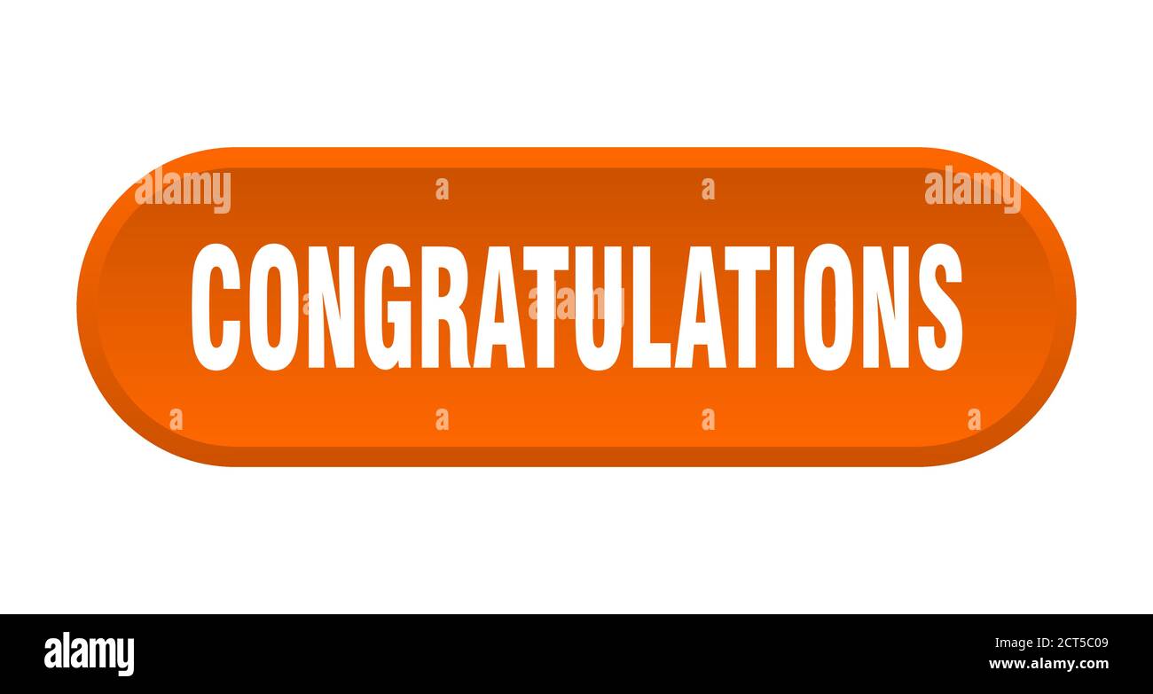 congratulations button. rounded sign isolated on white background Stock ...