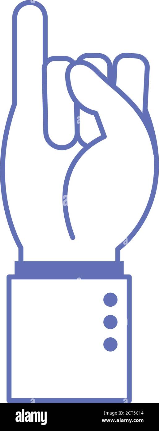 i hand sign language line and fill style icon vector design Stock ...