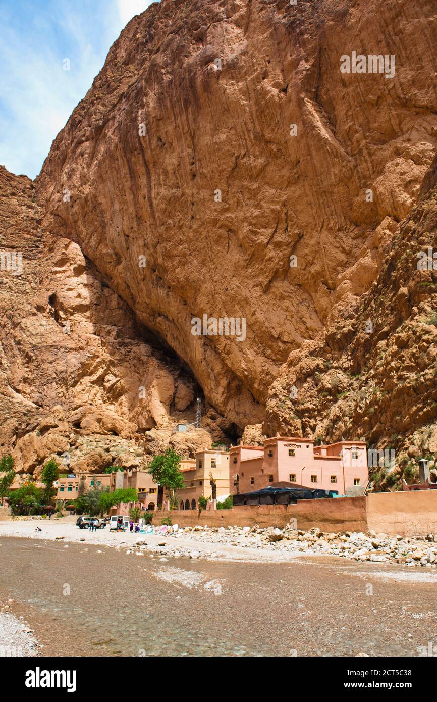 Todgha River running through the Todra Gorge, Morocco, North Africa ...