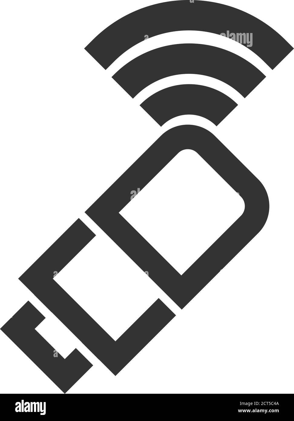 Modem icon in thick outline style. Black and white monochrome vector ...
