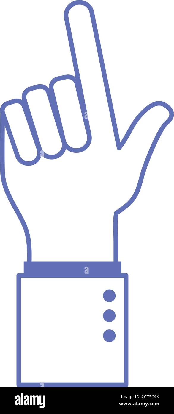 l hand sign language line and fill style icon vector design Stock ...